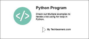 Python Program: For Loop Examples - TechBeamers
